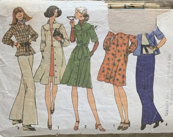 Vintage 1970s Womens Pattern -- Simplicity Dress or Top Size 8-10 Small ...