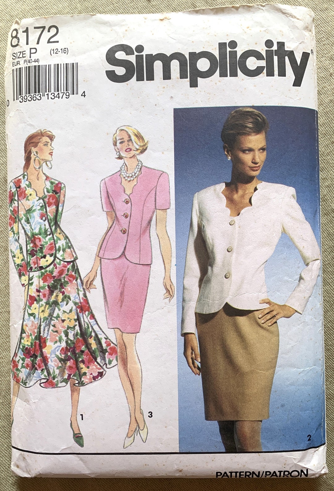 Vintage 1990's Simplicity Pattern 8172, Misses'/misses' Petite Two ...