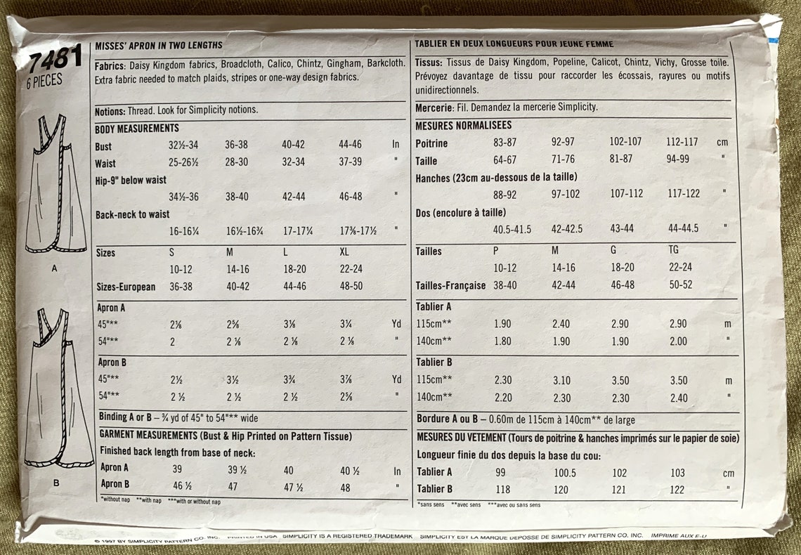 Vintage 1990's Simplicity Crafts Pattern 7481, Daisy Kingdom, Misses ...