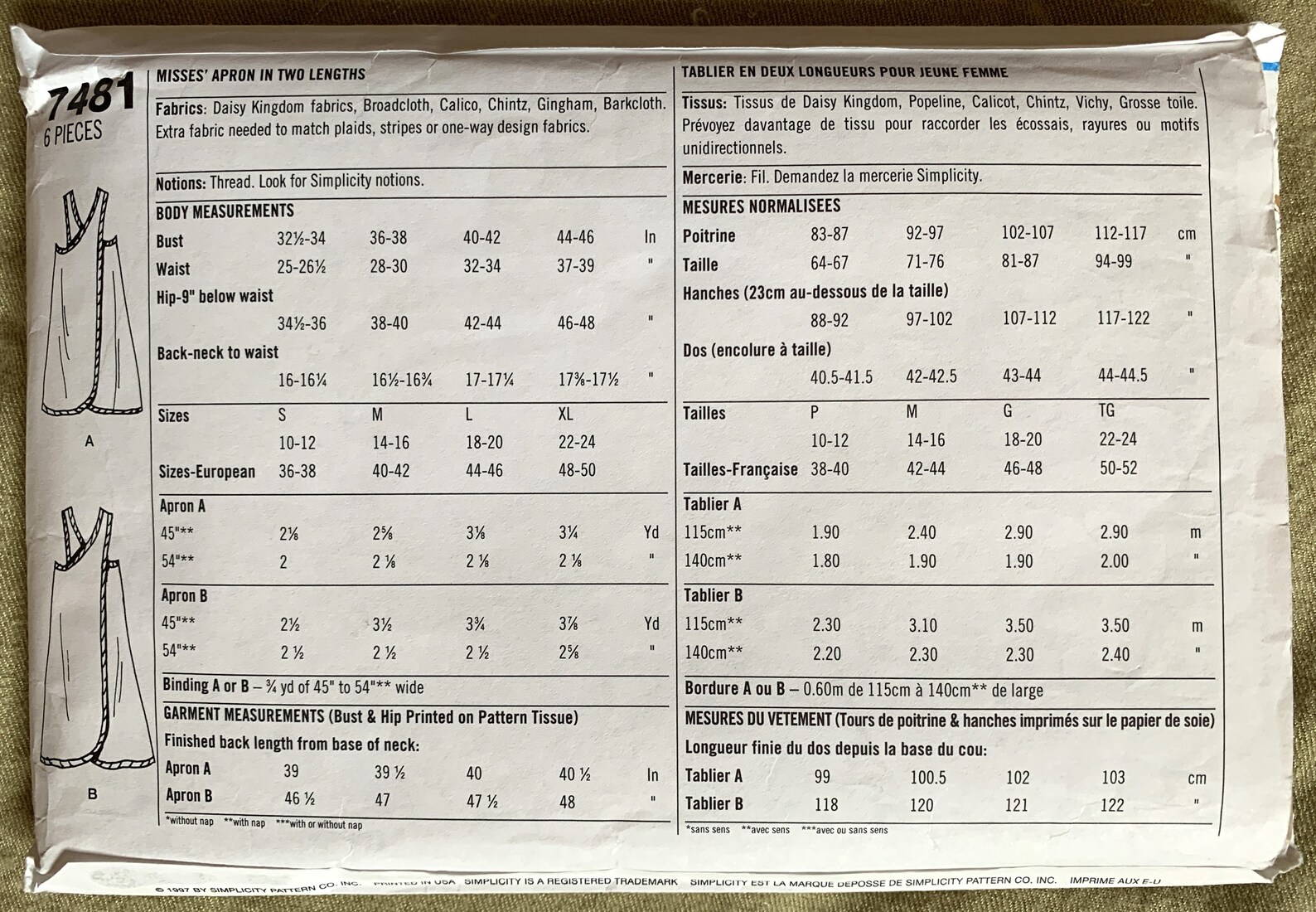 Vintage 1990's Simplicity Crafts Pattern 7481, Daisy Kingdom, Misses ...