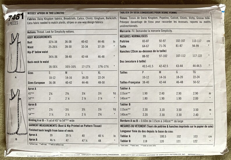 Vintage 1990's Simplicity Crafts Pattern 7481, Daisy Kingdom, Misses ...