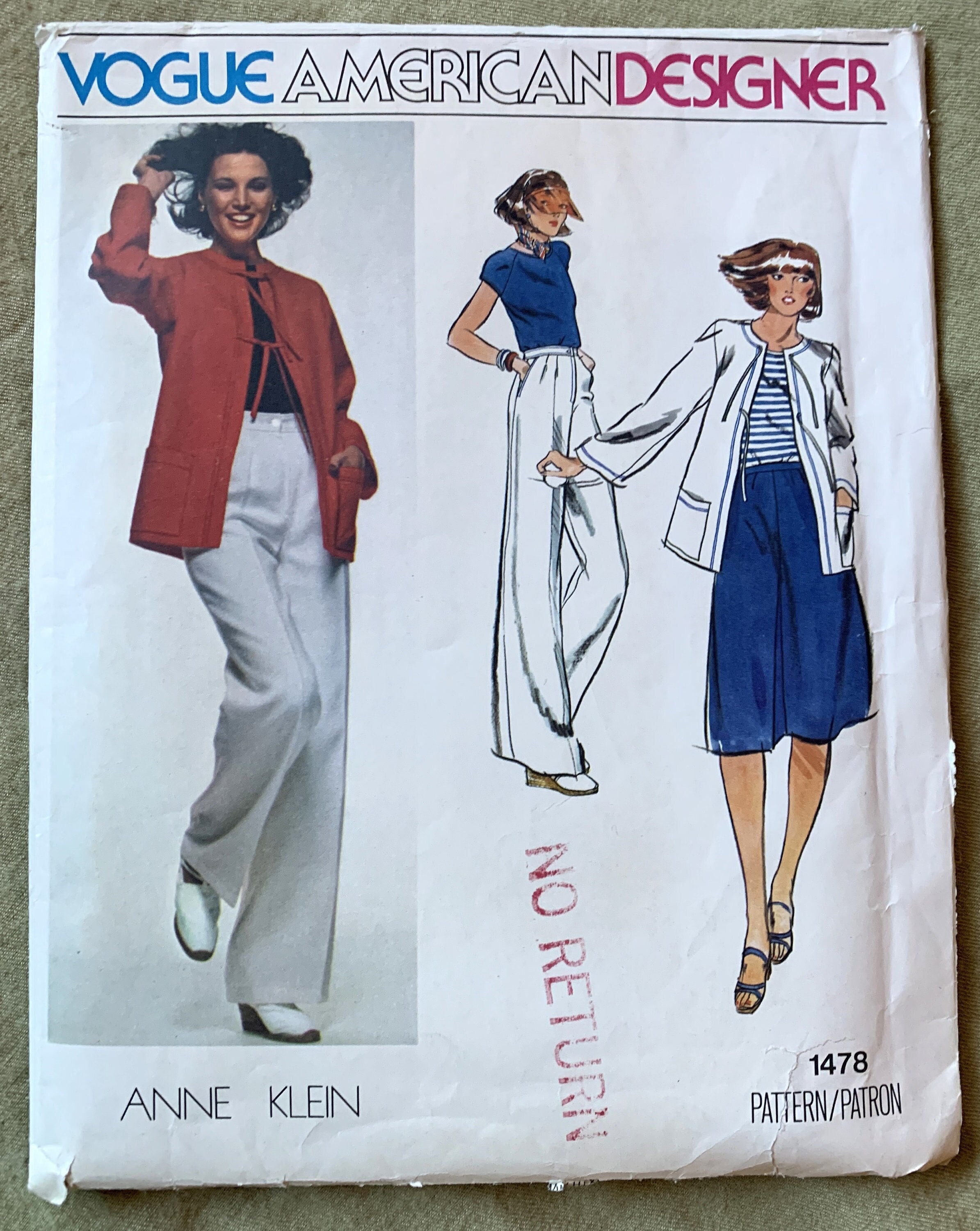 Vintage 1970's Vogue Pattern 1478, American Designer, Anne Klein ...