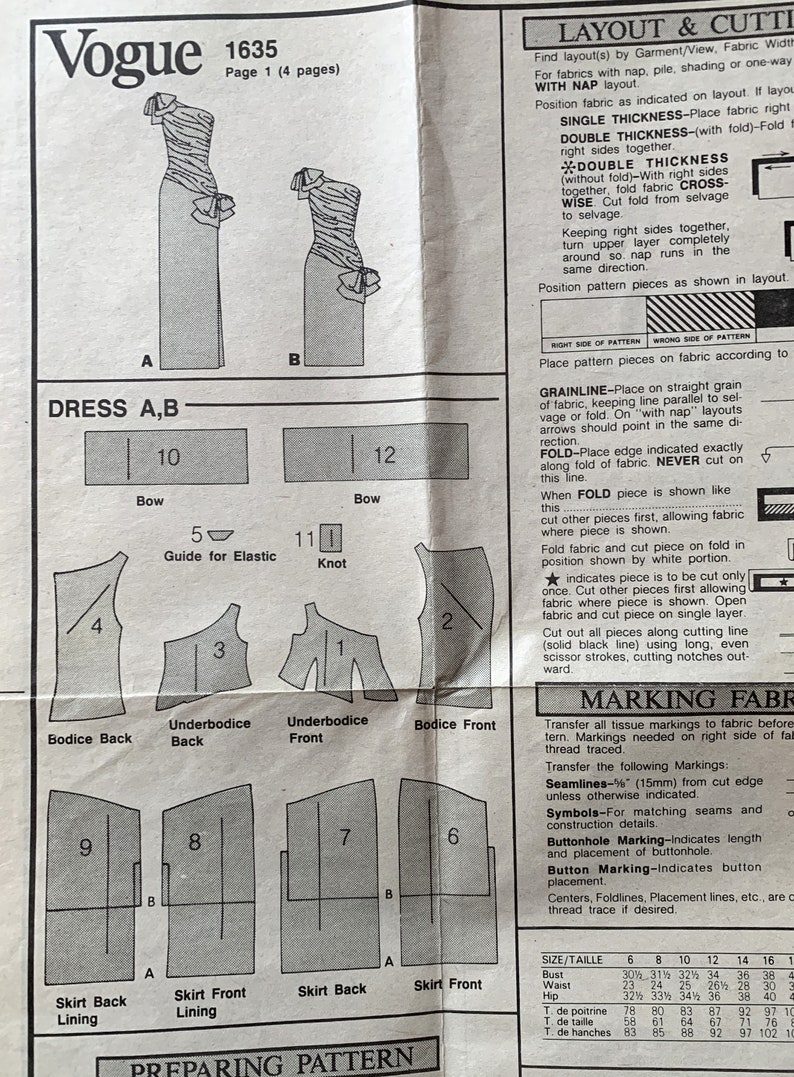 Incomplete 1980's Vogue Patterns - Etsy