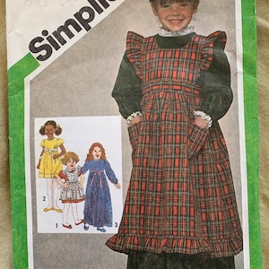 Vintage Simplicity Pattern 9818, Girls' Dress/pinafore, CUT, Size 5 - Etsy