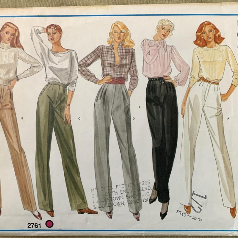 1980s Pants Pattern - Etsy
