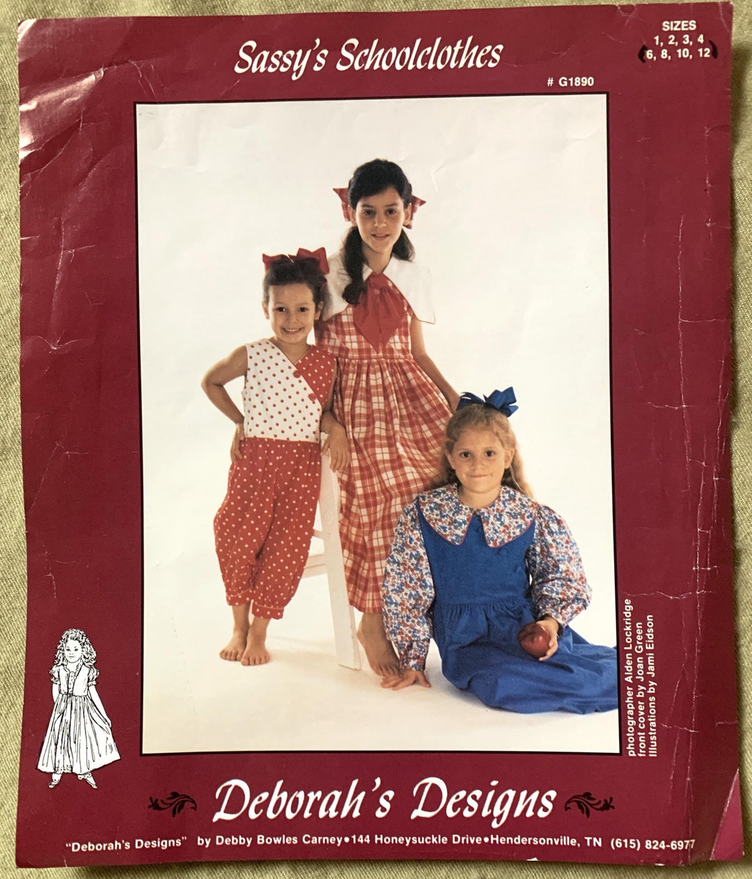 Vintage 1980's Deborah's Designs Pattern G1890, Sassy's Schoolclothes, UNCUT/FF, Size 6-8-10-12 ...