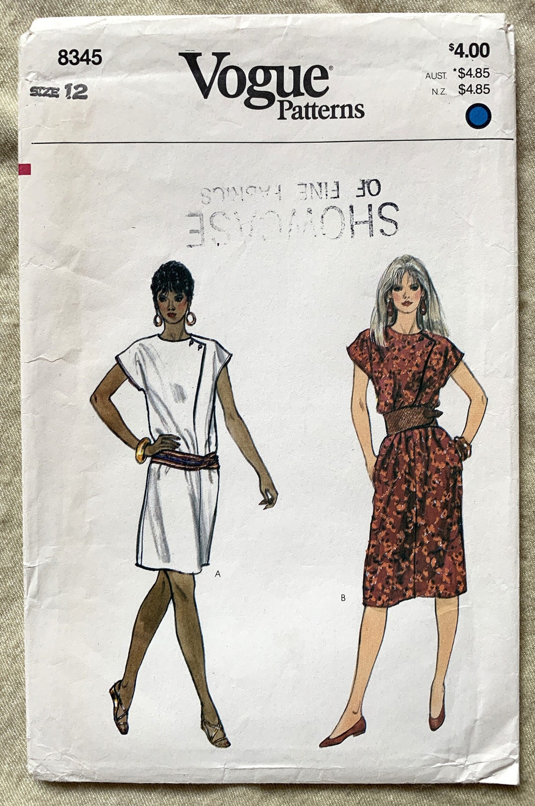 Vintage 1980's Vogue Pattern 78345, Misses' Dress, UNCUT/FF, Size 12 - Etsy