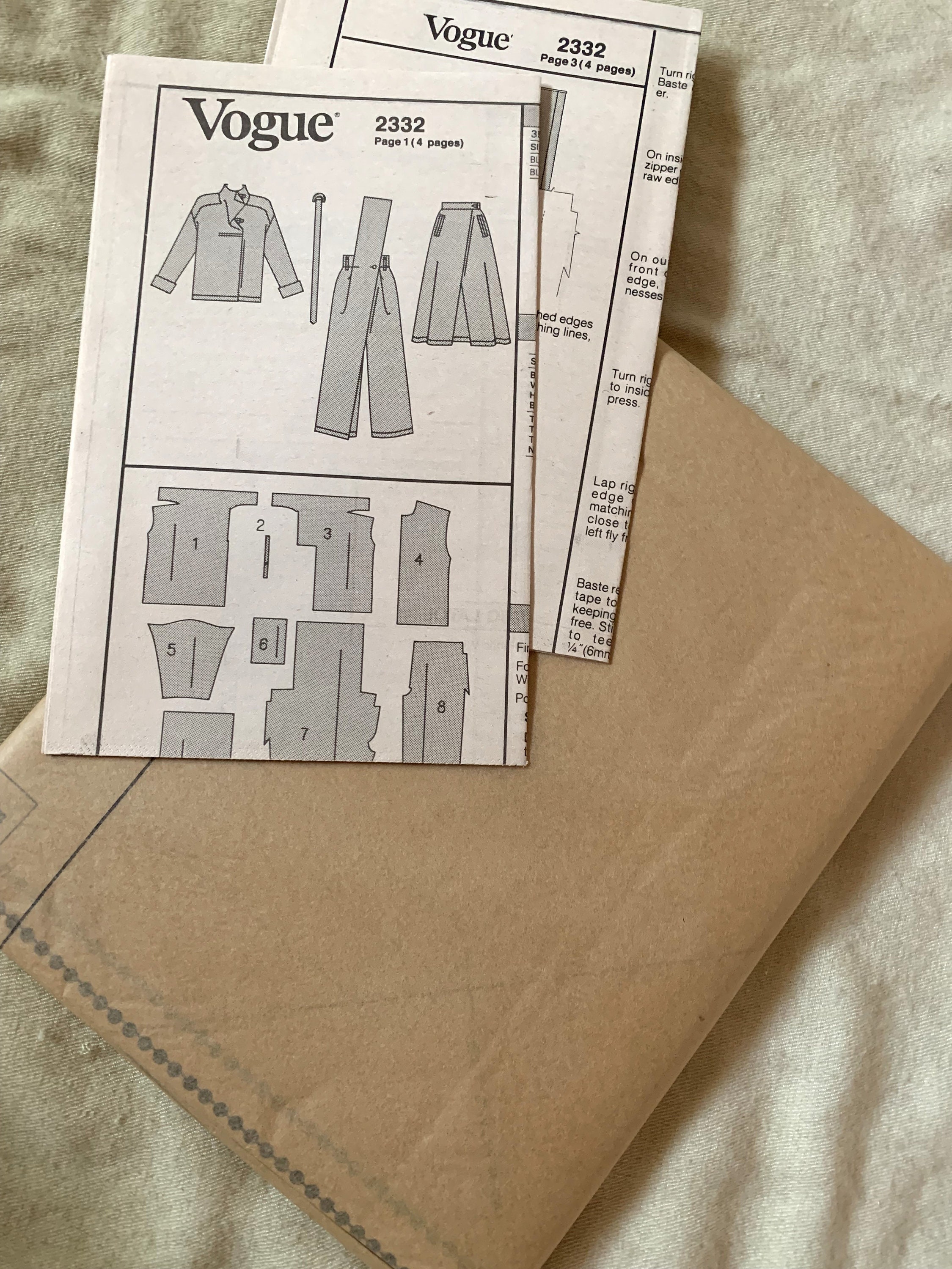 Vintage 1980's Vogue Pattern 2332, Vogue Individualist, Issey Mikaye ...