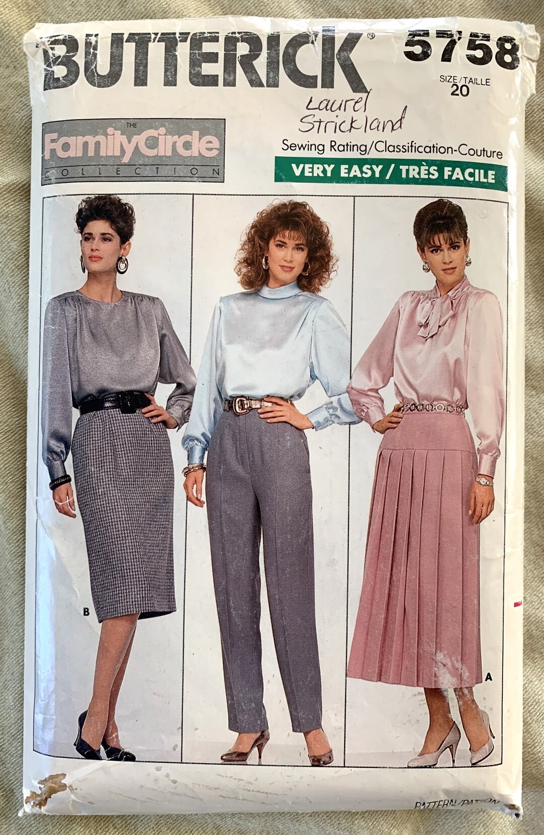 Vintage 1980's Butterick Pattern 5758, Family Circle Collection, Misses ...