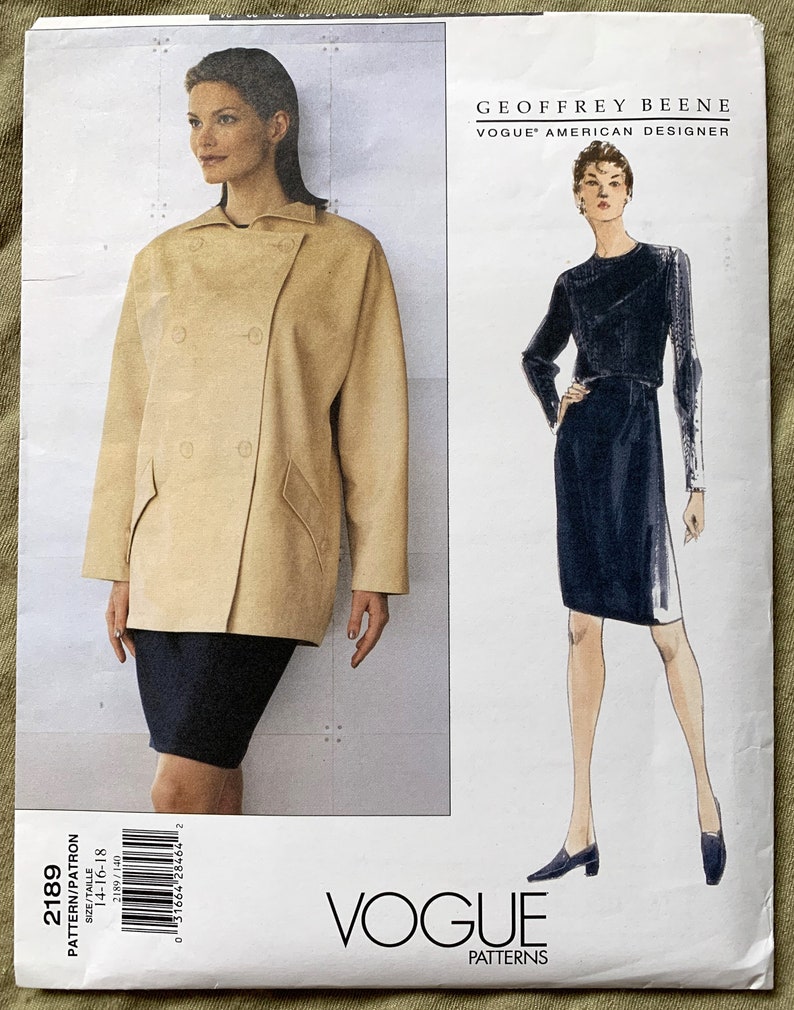 Vintage 1990's Vogue Pattern 2189 American Designer - Etsy