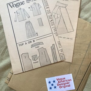 Vintage 1980's Vogue Pattern 1548, Vogue American Designer, Ralph ...