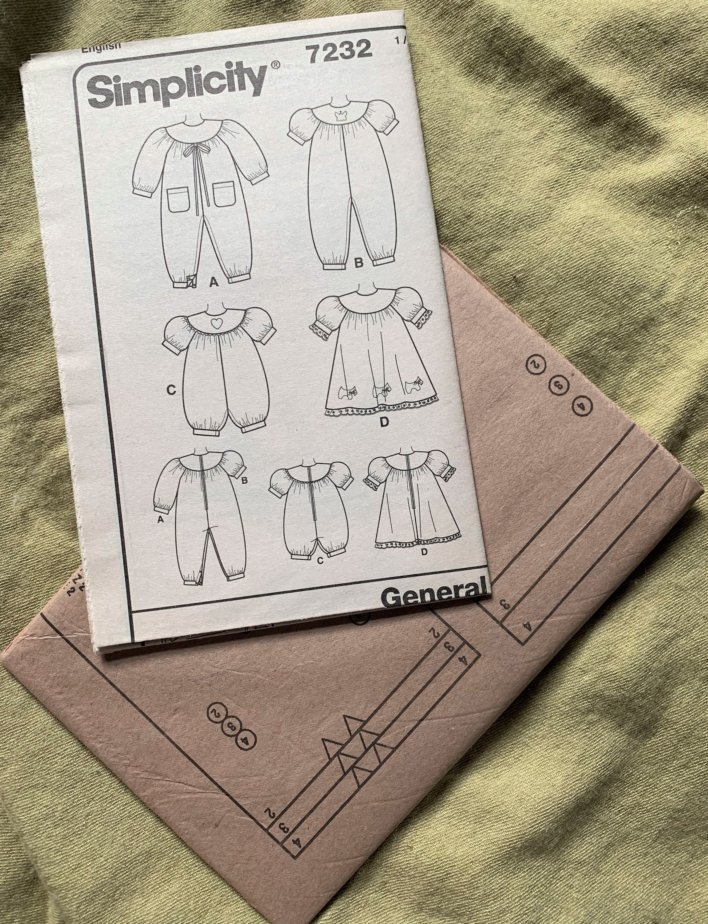 Vintage Simplicity Pattern 7232 TODDLERS' Jumpsuit and - Etsy