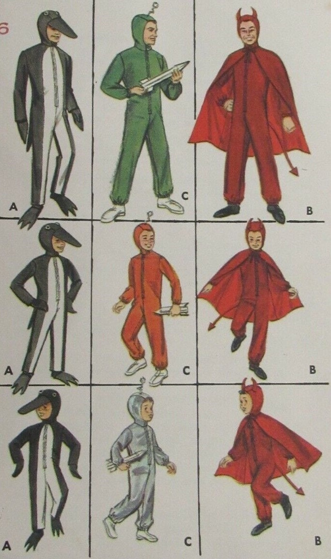 Vintage 1960's Butterick Costume Pattern 3274, Misses' Penguin/devil ...