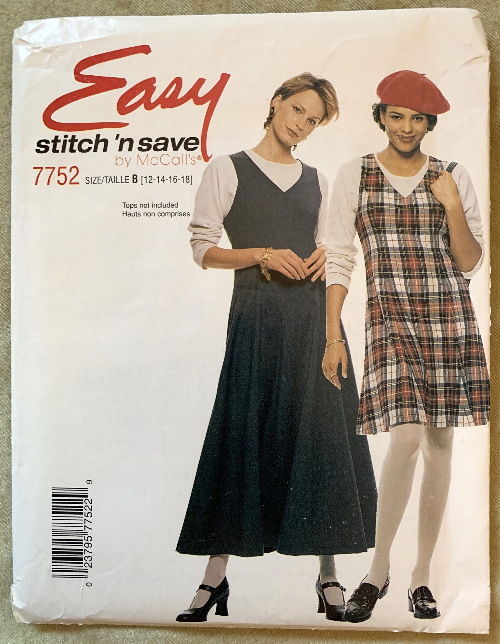 Vintage 1990's Easy Stitch 'n Save Pattern 7752, Misses' Jumper, UNCUT ...