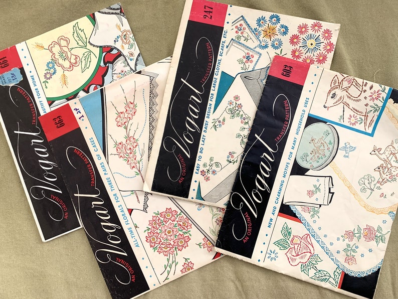 Vintage 1950's Vogart Transfer Patterns - Etsy
