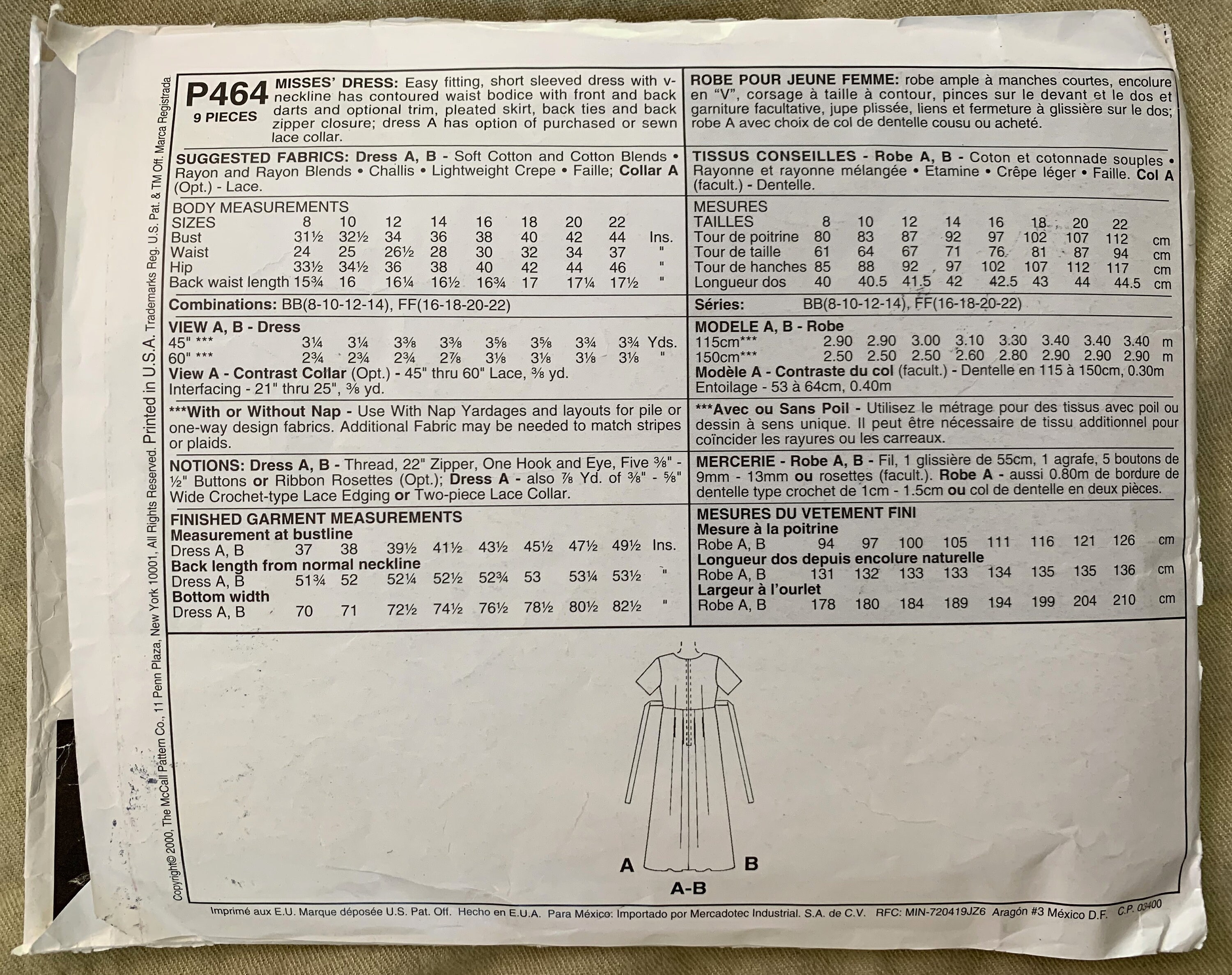 2000 Mccall's 130th Anniversary Pattern P464/2570 Easy - Etsy