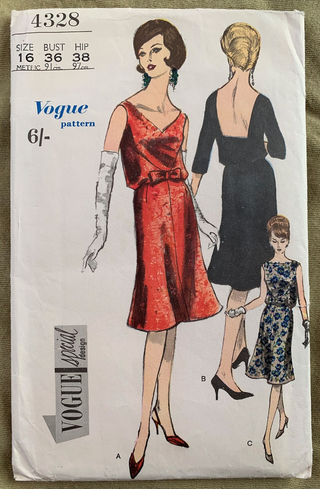 RARE Vintage 1961 Vogue Special Design Pattern 4328, Misses' One Piece ...