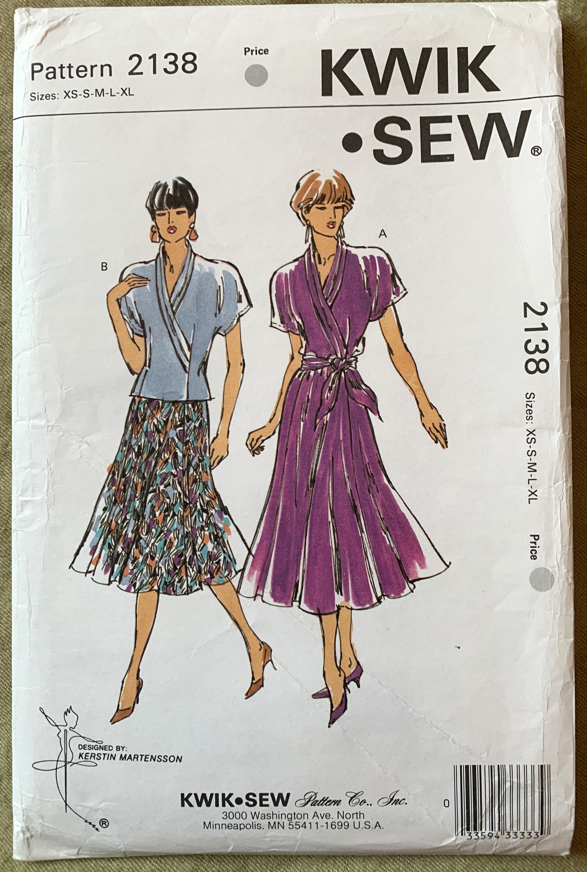 Vintage 1990's Kwik Sew Pattern 2138, Misses' Top and Skirt, UNCUT ...