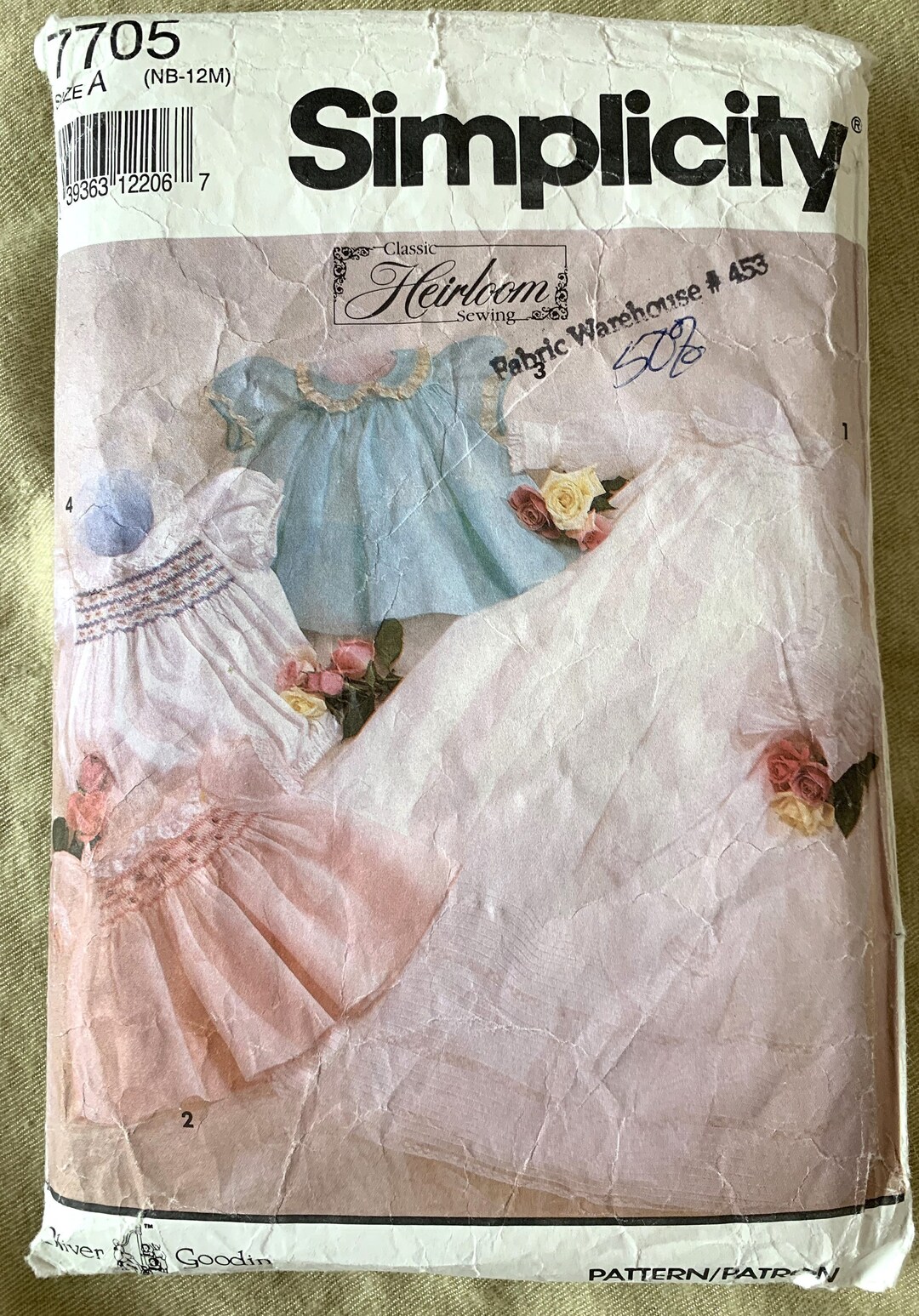 Vintage 1990's Simplicity Pattern 7705, Babies' Christening Gown/dress ...