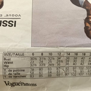 Vintage 1990's Vogue Pattern 1328, Designer Original, Issey Mikaye ...