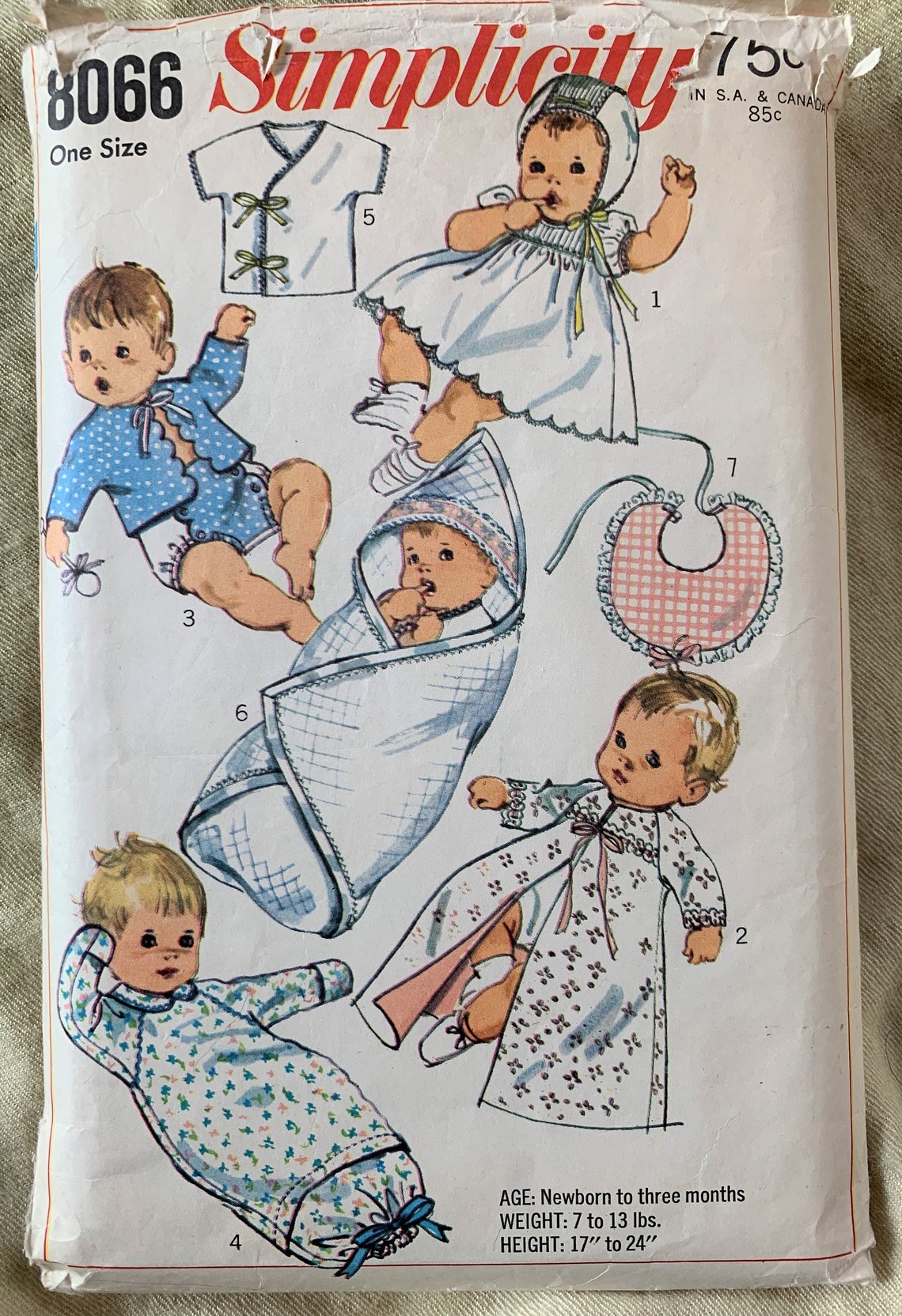 Vintage Simplicity Pattern 8066 NEWBORN Layette dress Hat - Etsy