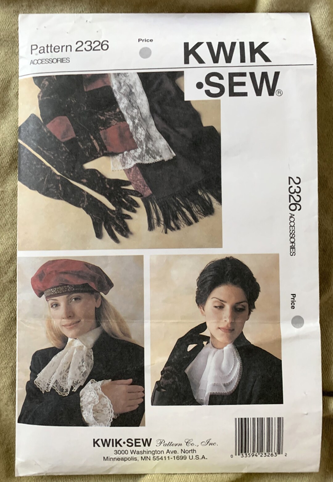 Vintage 1990's Kwik Sew Pattern 2326, Misses' Accessories (gloves, Hat ...