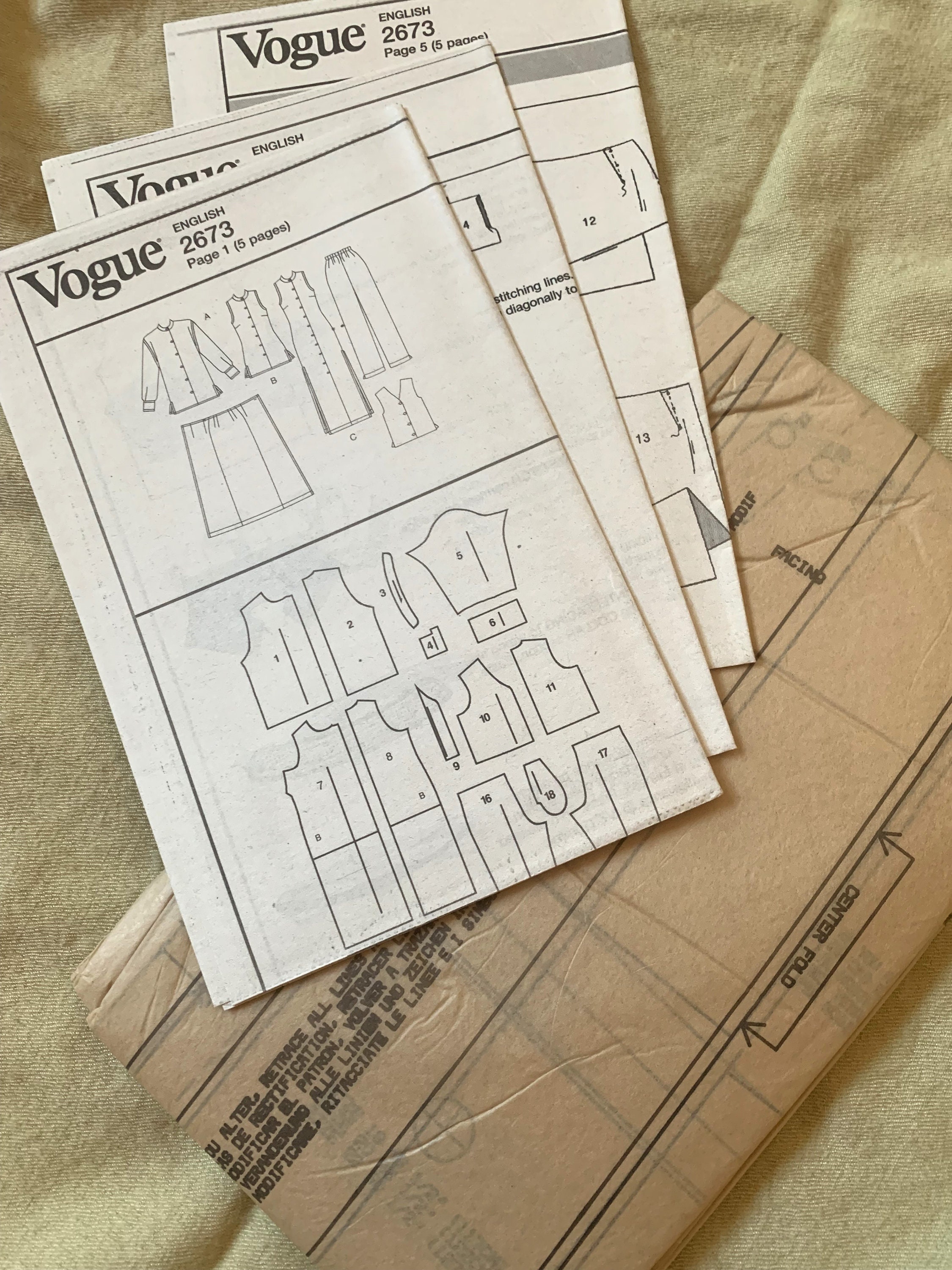 Vintage 2000's Vogue Pattern 2673, Vogue Wardrobe, Misses'/misses ...