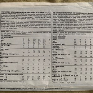 Vintage Simplicity Pattern 9791, Easy to Sew, Girls' Jumper, UNCUT ...