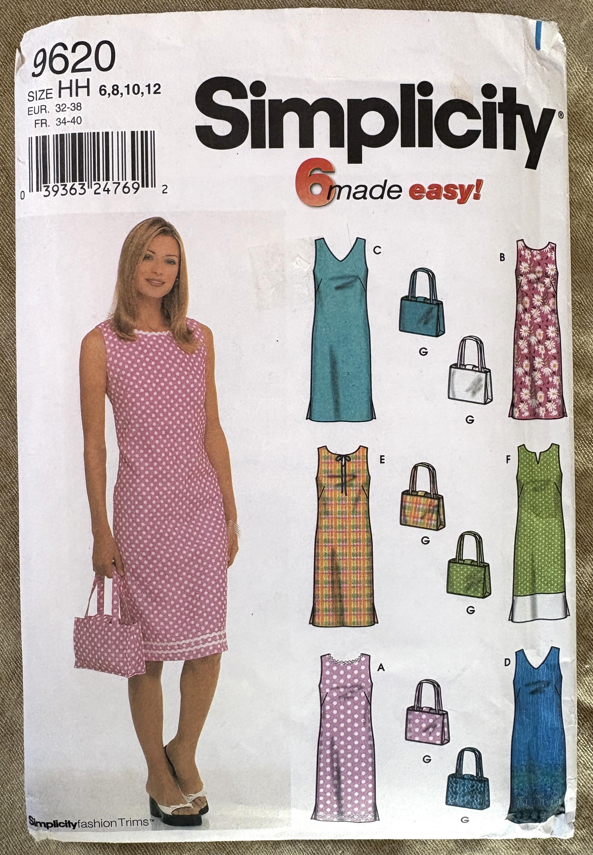 Vintage 2000's Simplicity Pattern 9620, 6 Made Easy, Misses'/miss ...