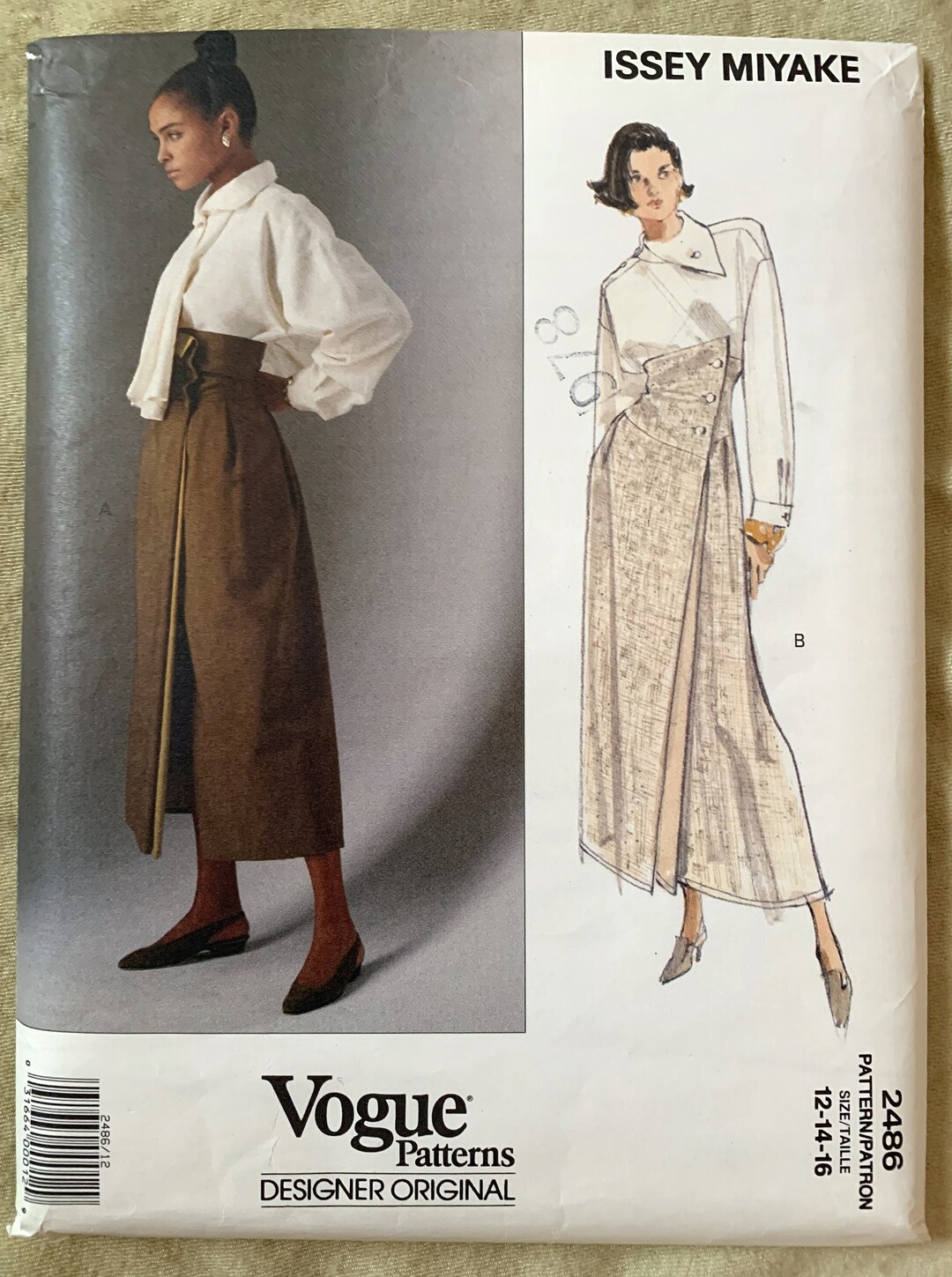 Vintage 1990's Vogue Pattern 2486 Designer Original - Etsy