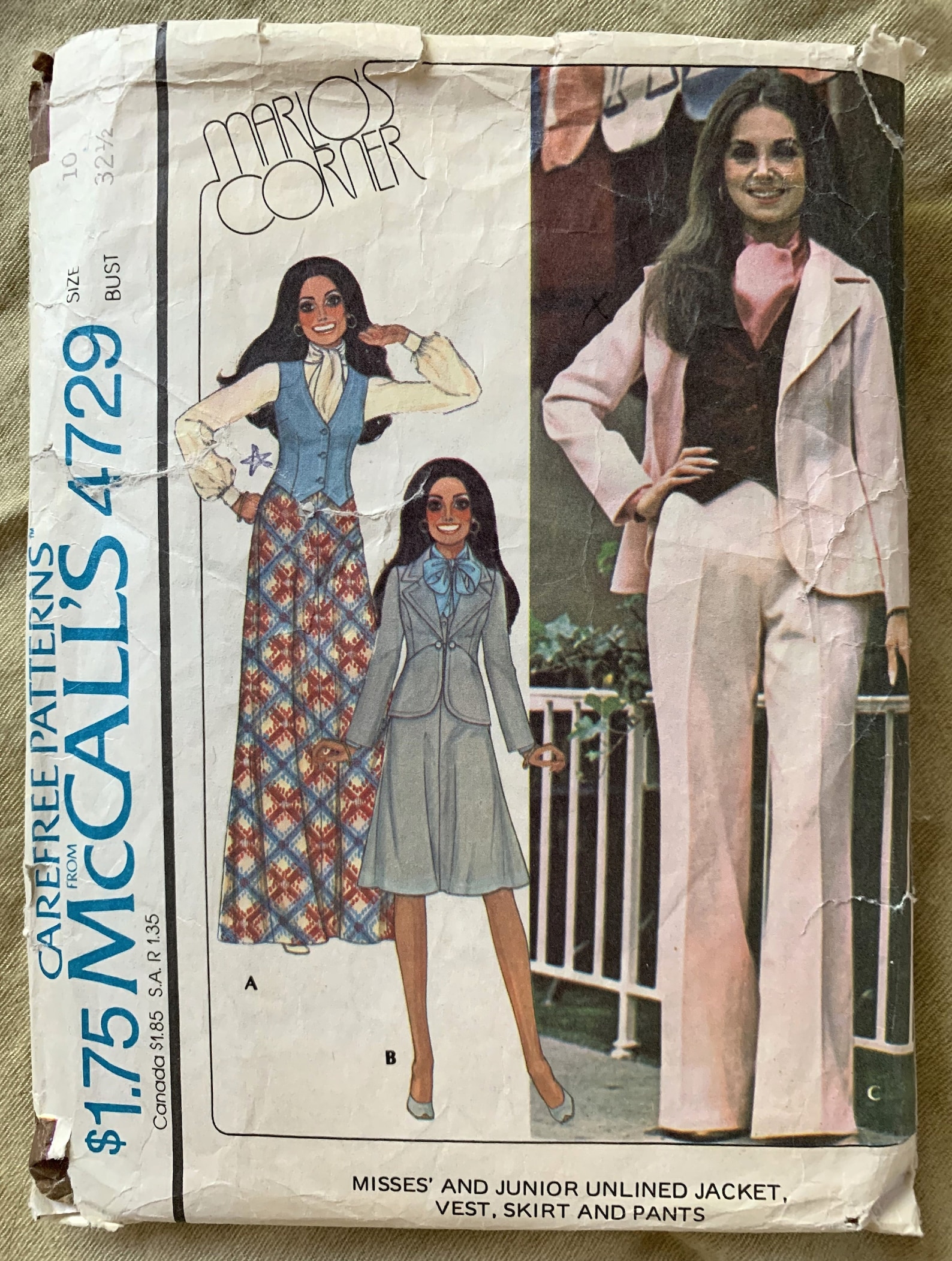 Vintage 1970's Mccall's Carefree Pattern 4729, Marlo's Corner, Misses ...