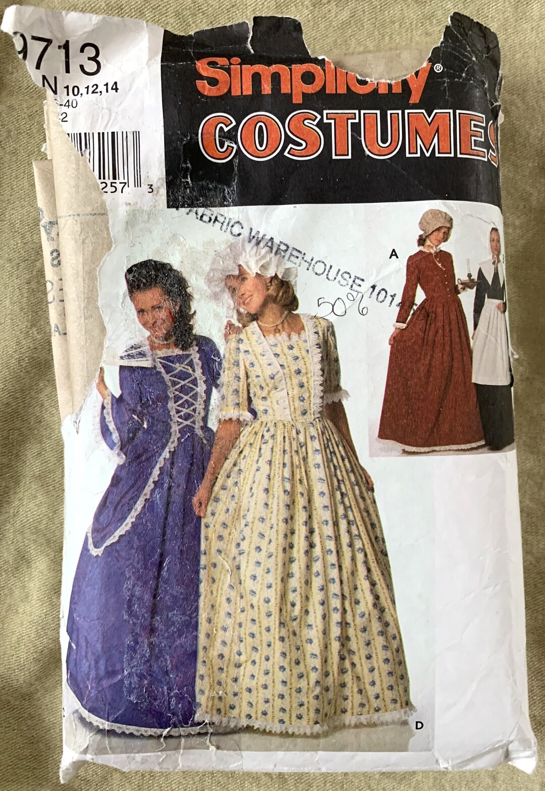 Vintage 1990's Simplicity Costumes Pattern 9713, Misses'/misses' Petite ...