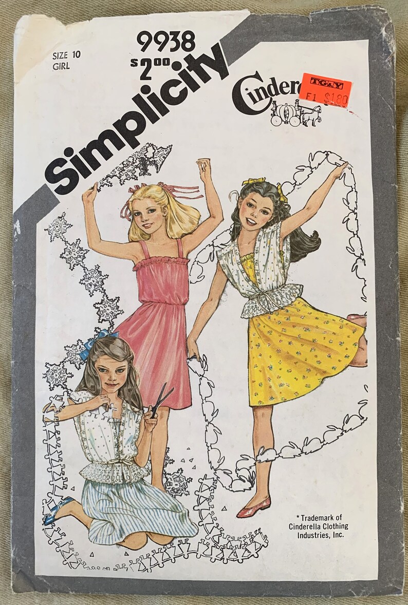 Vintage 1980's Simplicity Pattern 9938, Cinderella Pattern, Girls ...