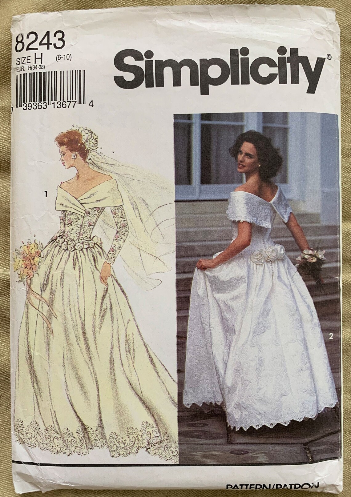 Vintage Simplicity Pattern 8243, Misses' Brides' Dress, UNCUT, Size H 6 ...