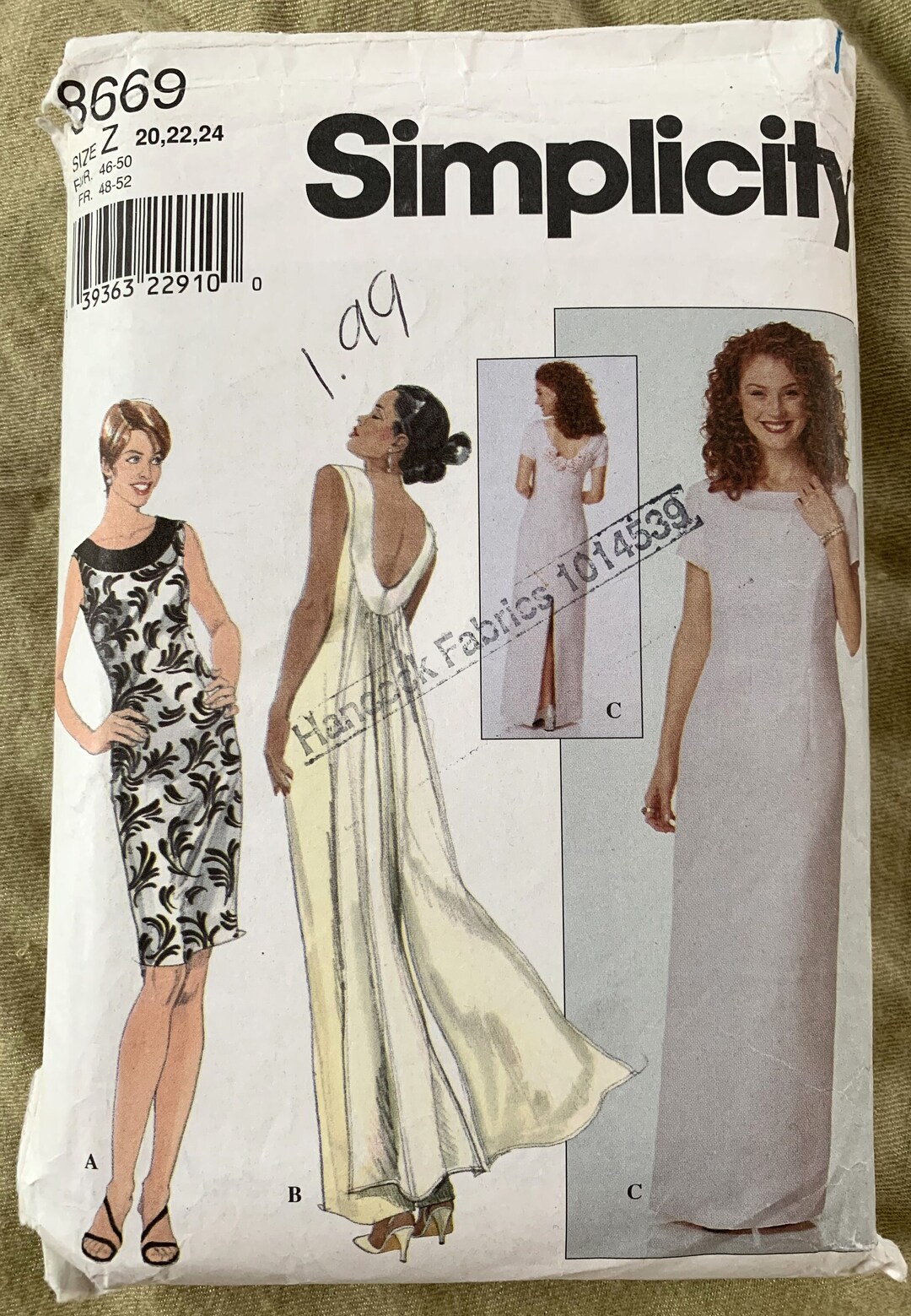 Vintage 1990's Simplicity Pattern 8669, Misses'/misses' Petite Dress ...