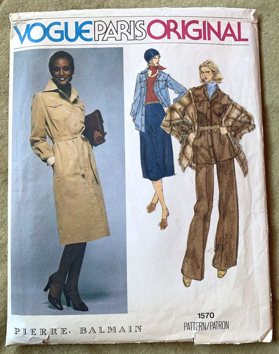 Vintage 1970's Vogue Pattern 1570, Vogue Paris Original, Pierre Balmain ...
