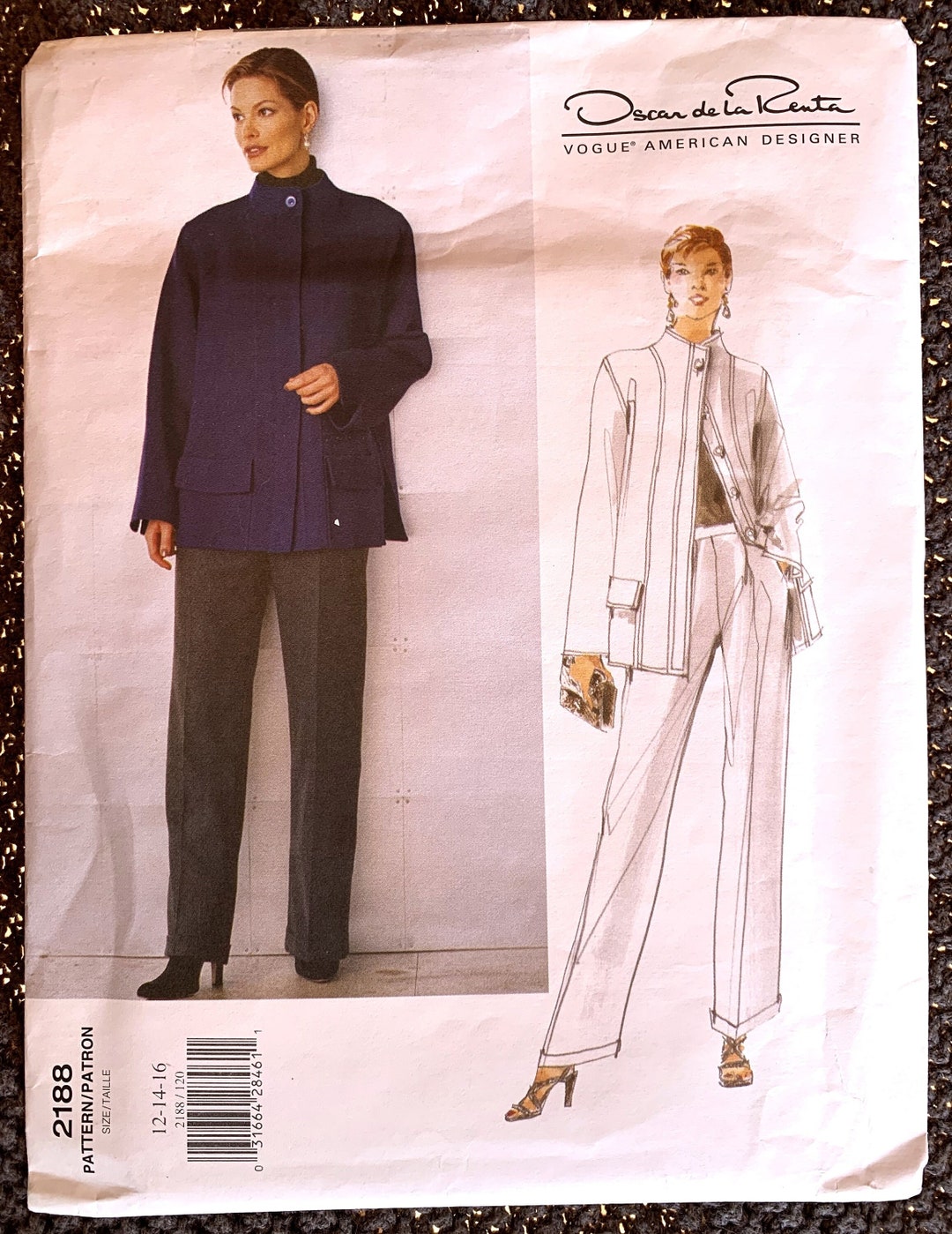 Vintage 1990's Vogue Pattern 2188, American Designer, Oscar Le La Renta ...