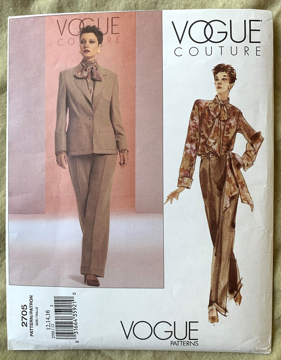 Vintage 2000's Vogue Pattern 2705 Vogue Couture - Etsy