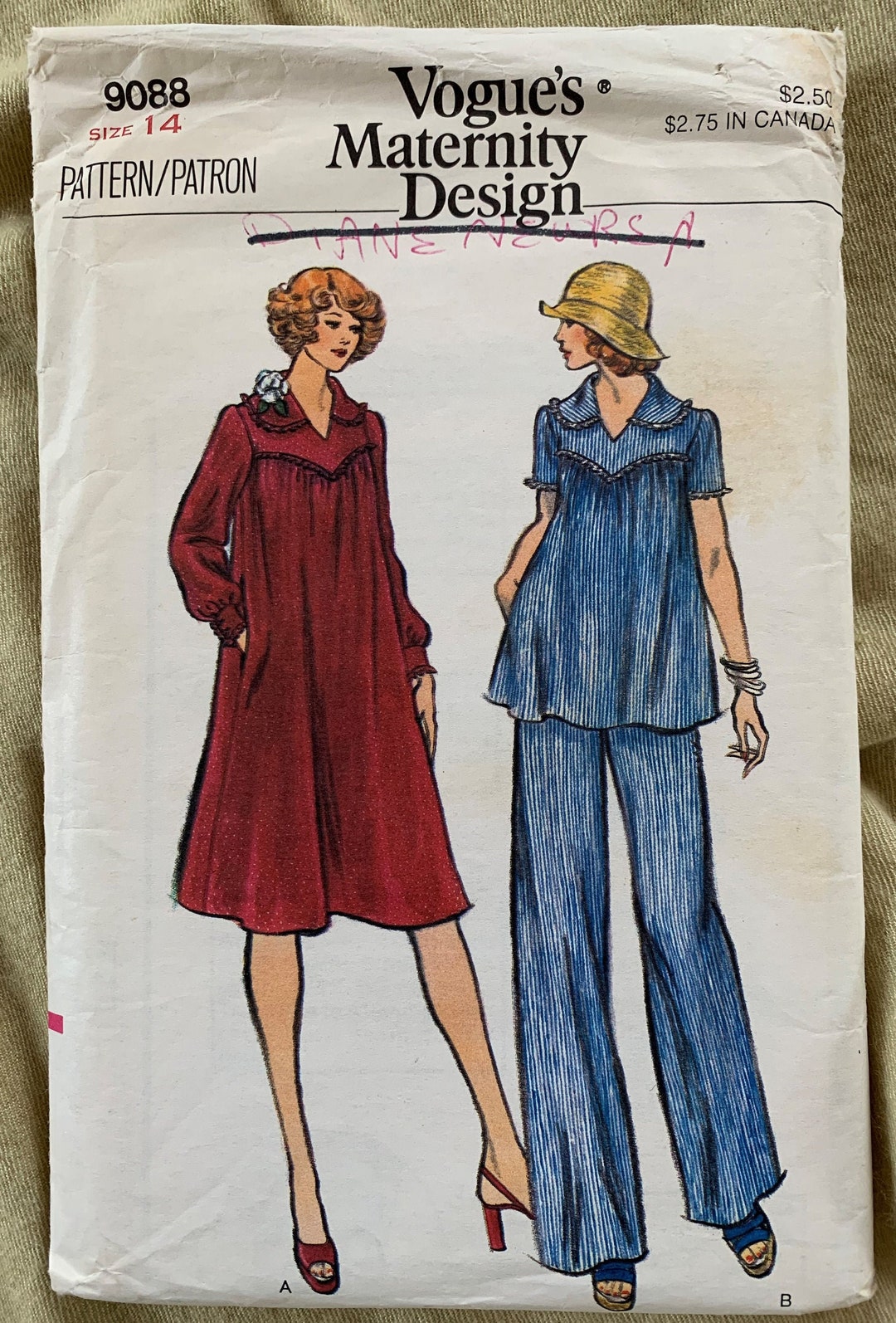 Vintage Vogue's Maternity Design Pattern 9088, MATERNITY Dress/tunic ...