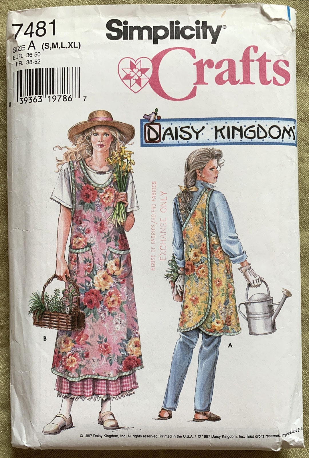 Vintage 1990's Simplicity Crafts Pattern 7481, Daisy Kingdom, Misses ...