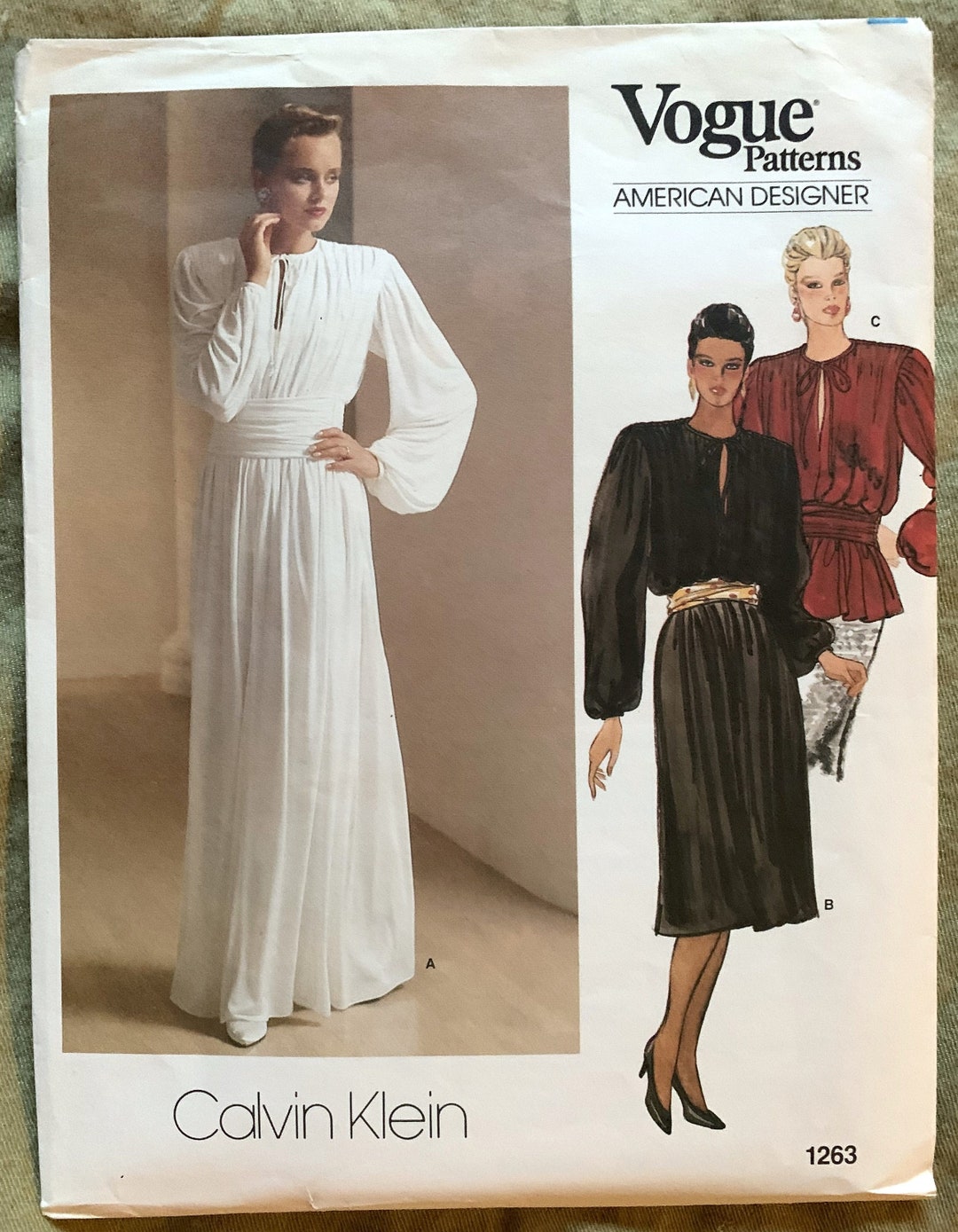Vintage 1980's Vogue Pattern 1263, American Designer, Calvin Klein ...