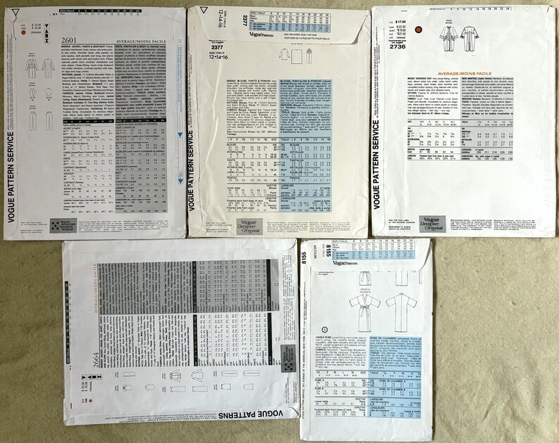 Vogue Patterns Envelopes ONLY - Etsy