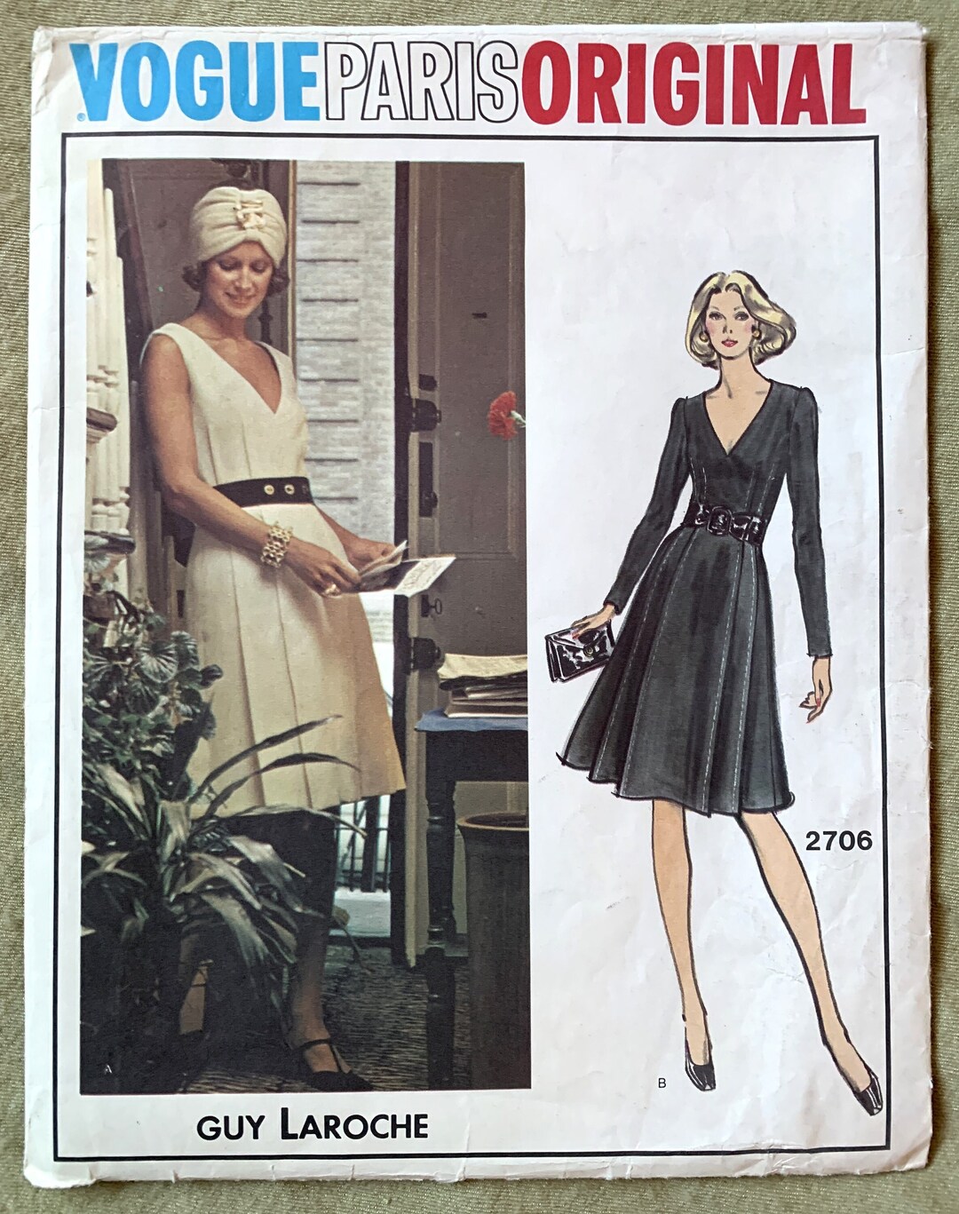 Vintage 1970's Vogue Pattern 2706, Vogue Paris Original, Guy Laroche ...