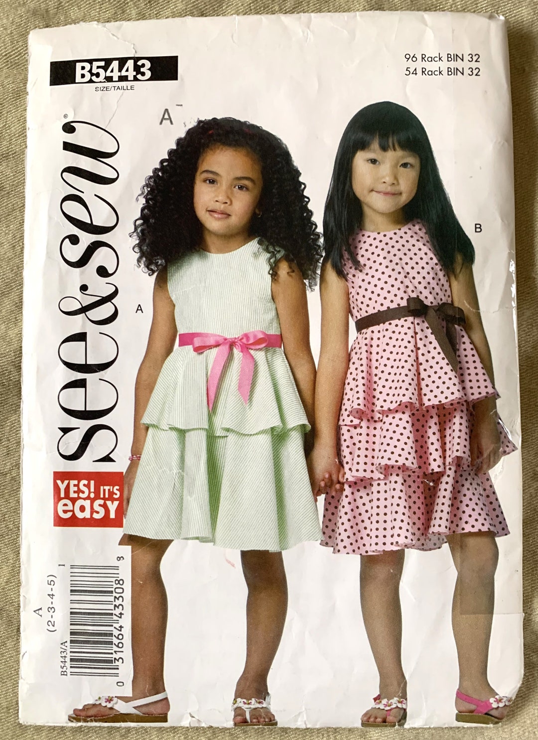 2010 See and Sew Pattern B5443, Girls' Dress, CUT, Size 2-3-4-5 - Etsy