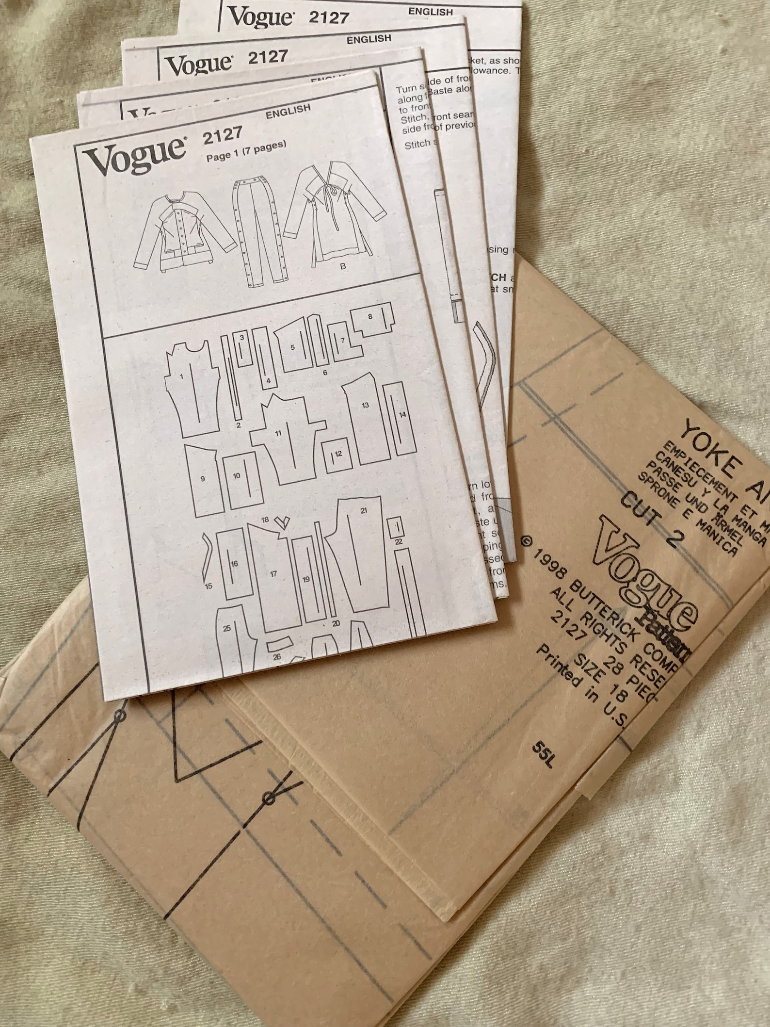 Vintage 1990's Vogue Pattern 2127, Designer Original, Issey Mikaye ...
