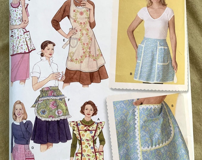 2004 Simplicity Pattern 4282, Misses' Apron, CUT, Size A (S,M,L,XL) - Etsy