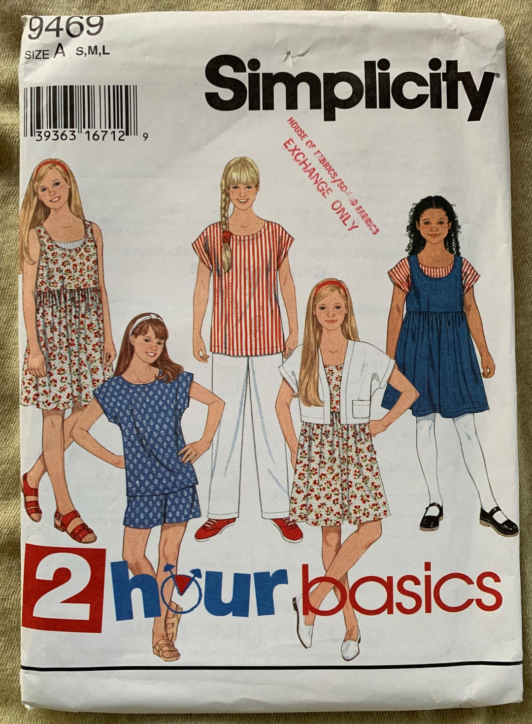 Vintage Simplicity Pattern 9469, 2 Hour Basics, Girls' Coordinates ...