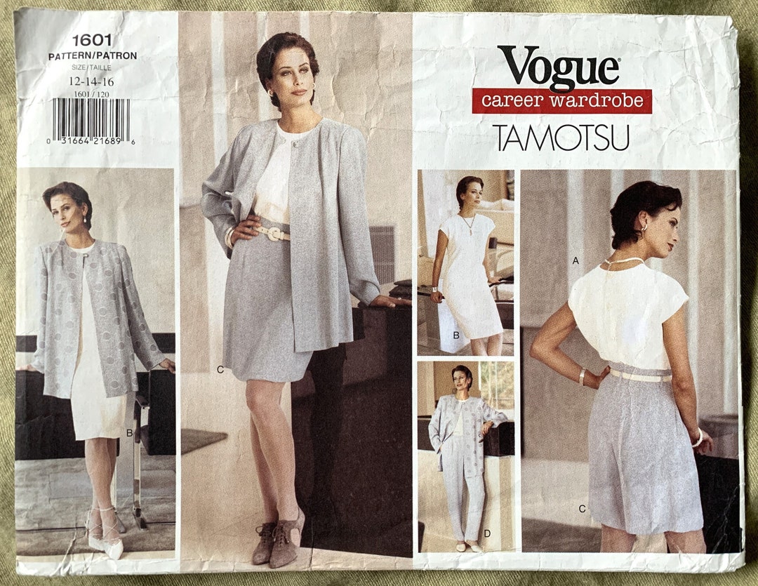 Vintage 1990's Vogue Pattern 1601, Vogue Career Wardrobe, Tamotsu ...
