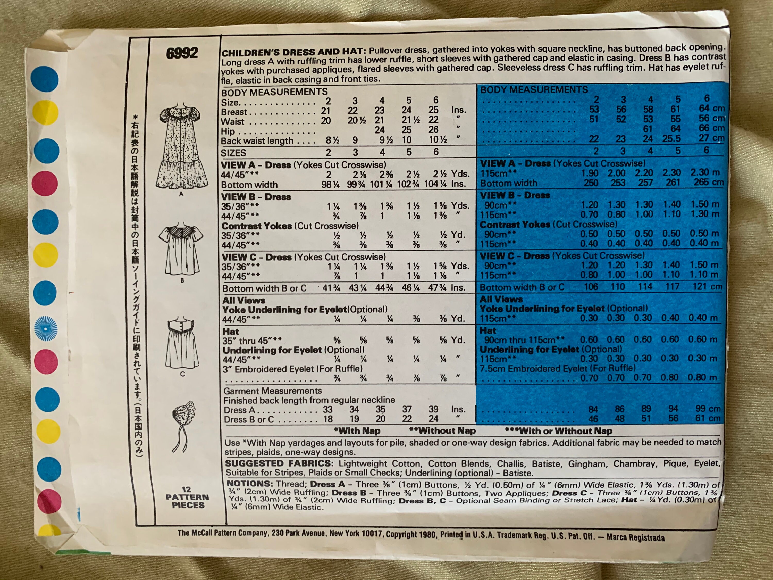 Vintage McCall's CHILDREN's Pattern 6992 UNCUT - Etsy España
