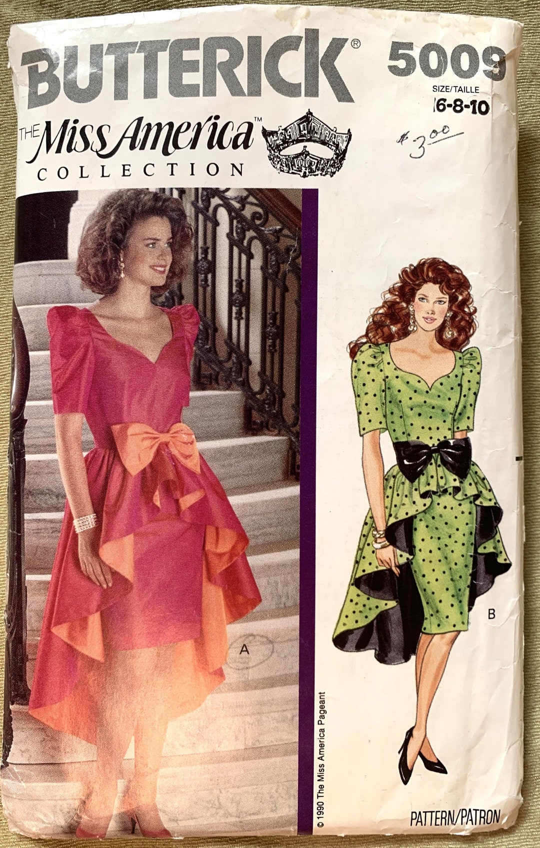 Vintage 1990's Butterick Pattern 5009, Miss America Collection, Misses ...